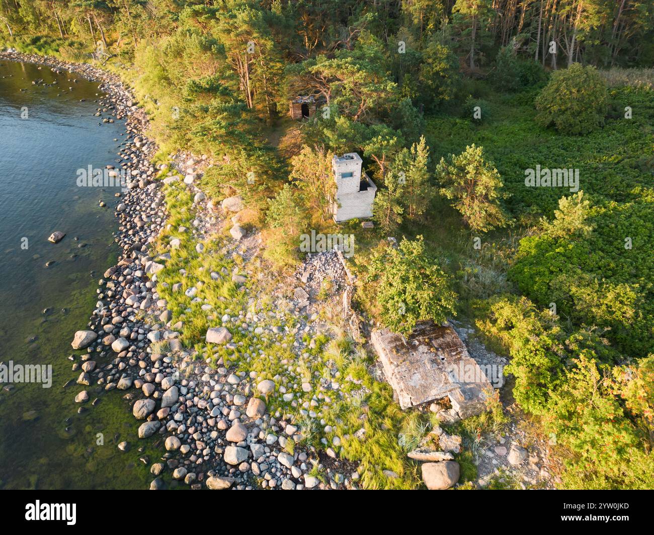 Abandoned border structures on the island of Aegna in the Baltic Sea ...
