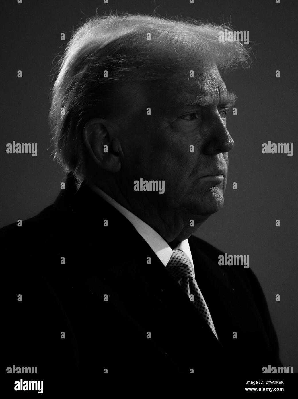 Portrait : U.S. President-elect Donald Trump at the Notre-Dame de Paris ...