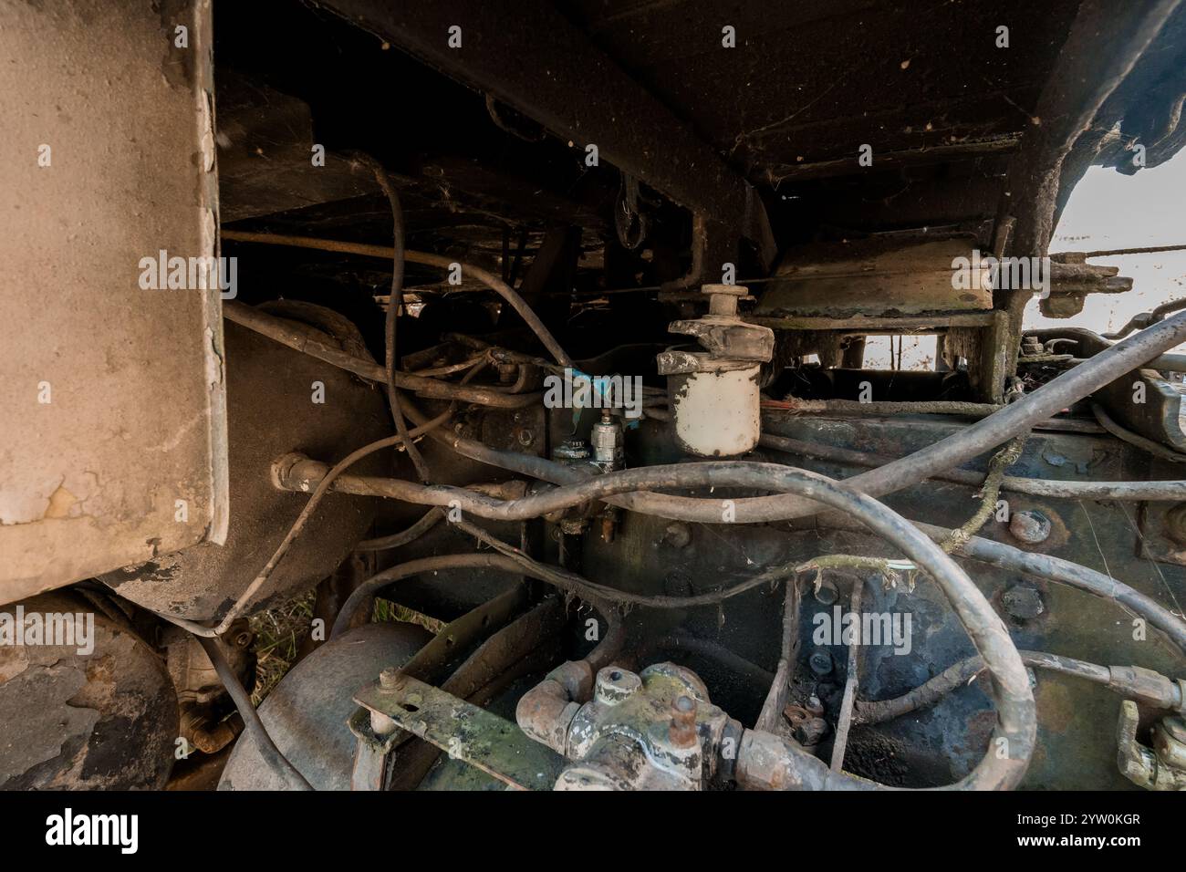 Intricate Details of an Aging Engine Underneath a Vehicle Stock Photo ...