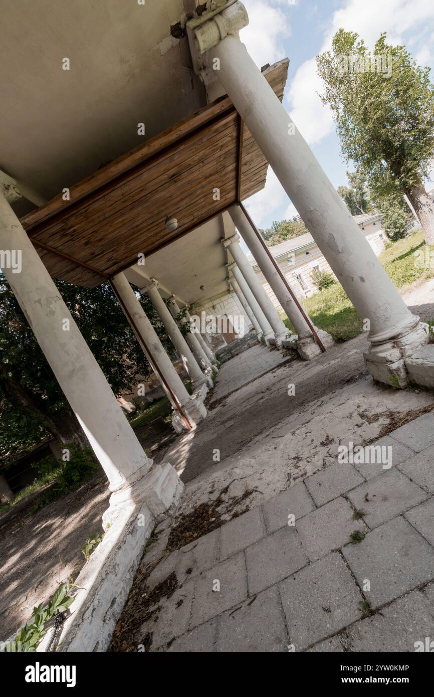 Abandoned Colonnade: A Journey Through Time in an Overgrown Estate ...