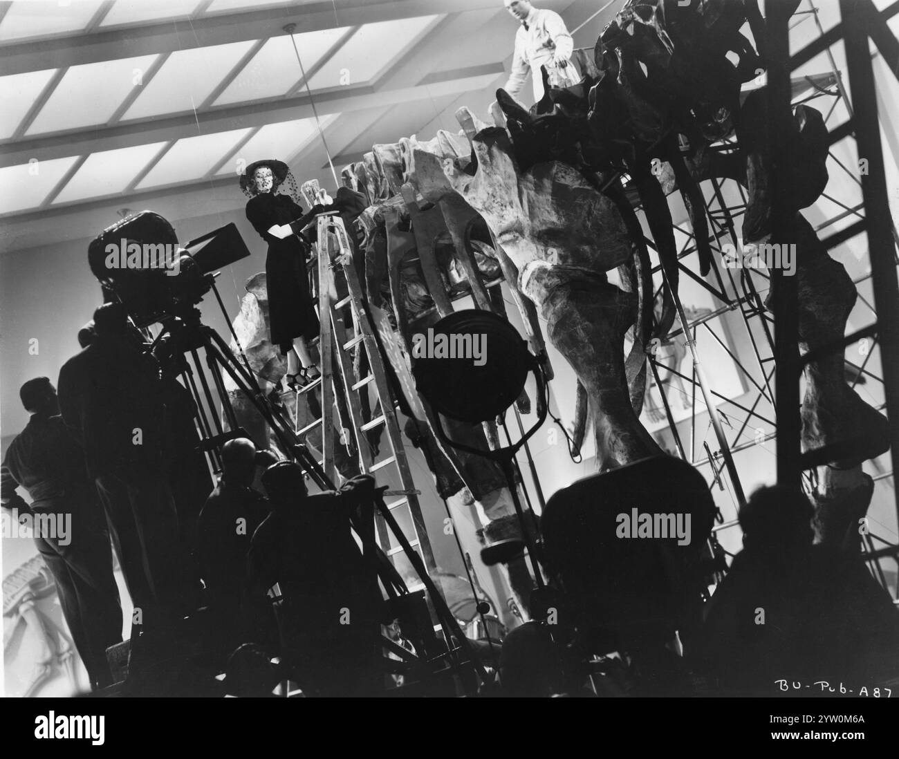 HOWARD HAWKS filming a scene with KATHARINE HEPBURN and CARY GRANT for ...