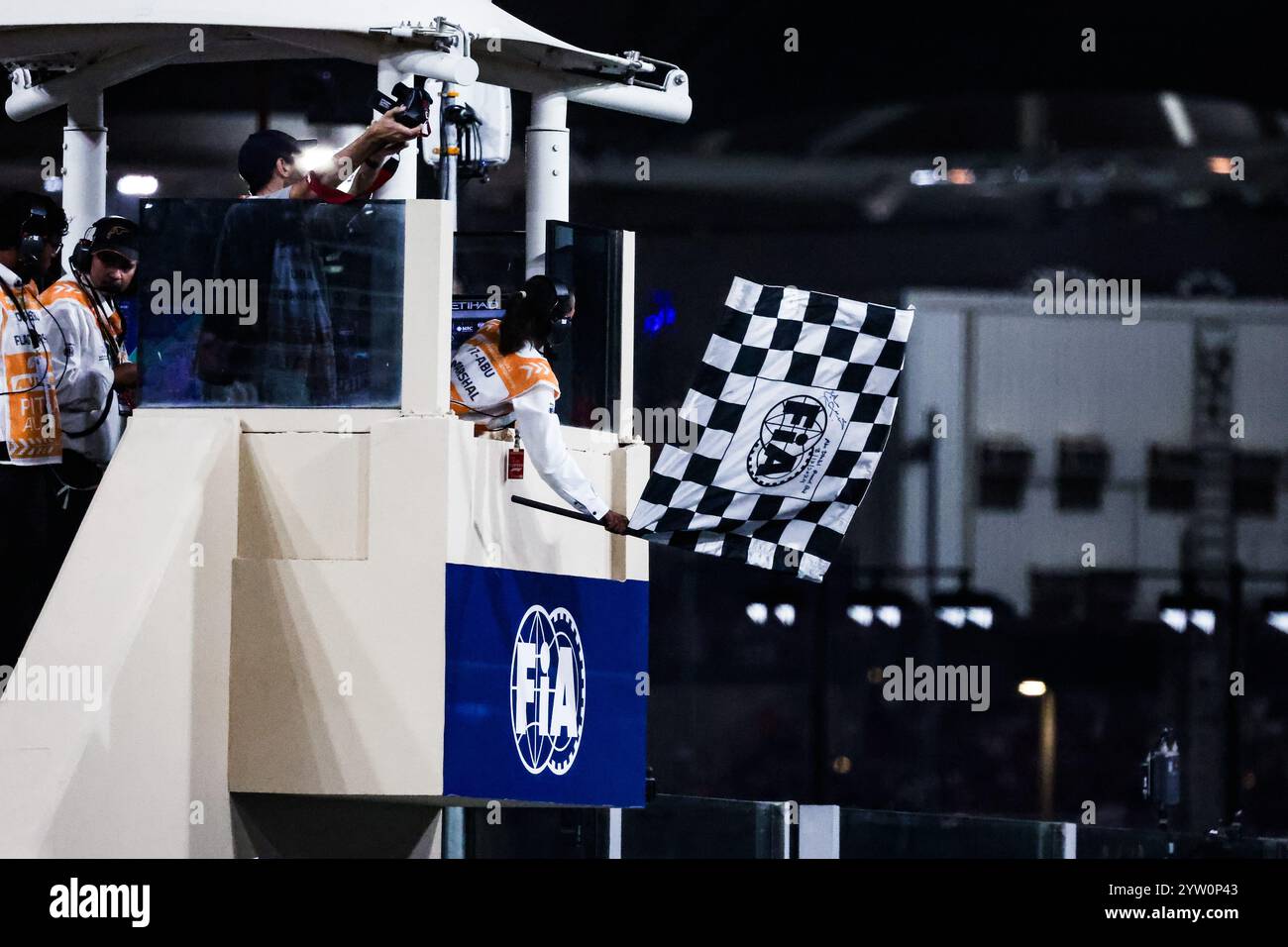FIA chequered flag during the Formula 1 Etihad Airways Abu Dhabi Grand ...