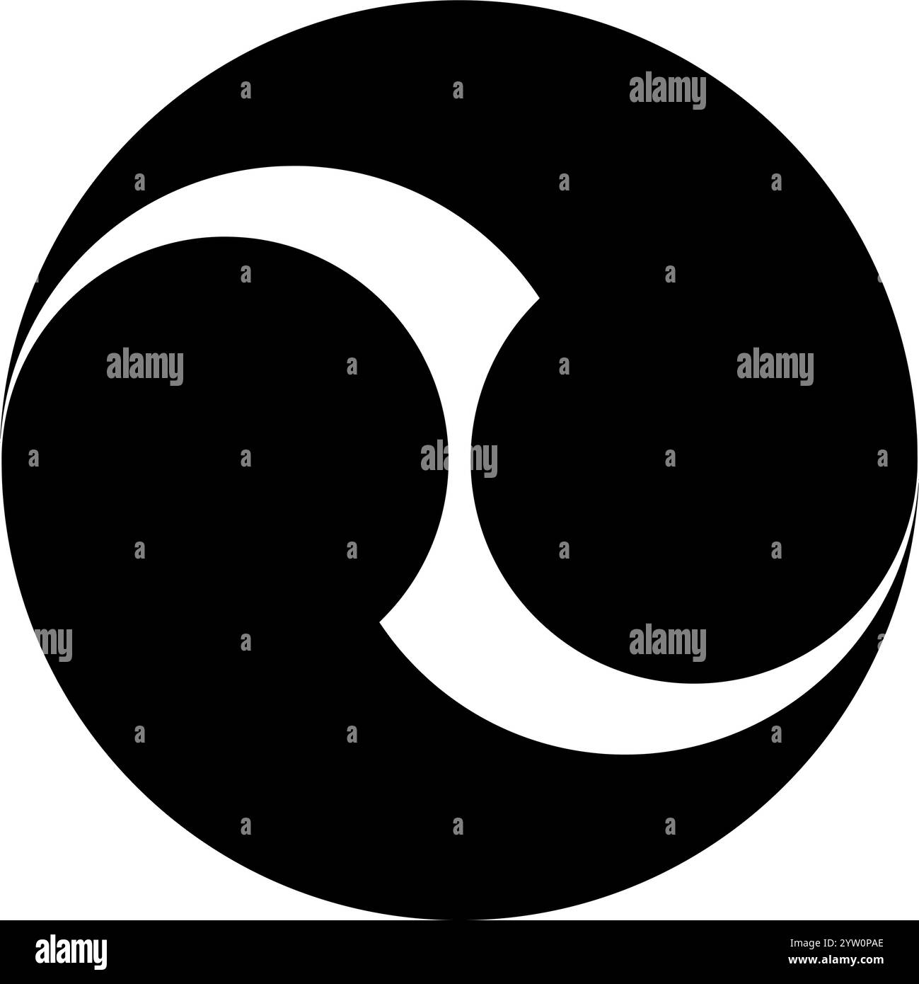 Black Futatsudomoe on a transparent background. A Tomoe is a comma-like ...