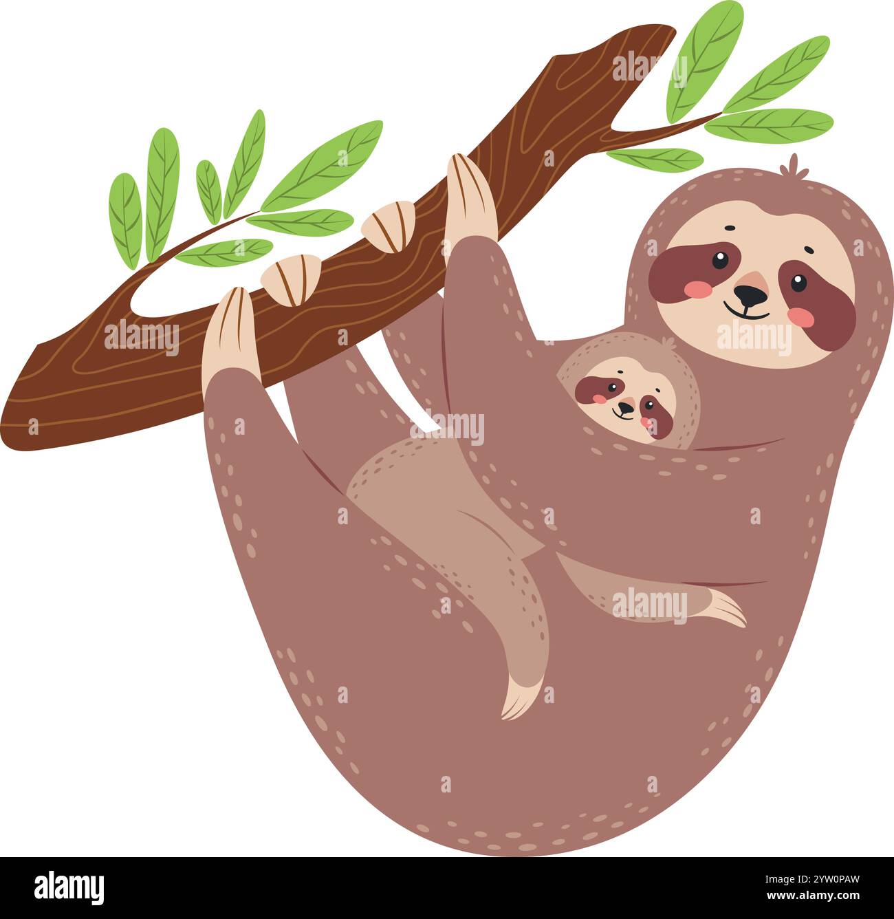 Child clinging to mother Stock Vector Images - Alamy