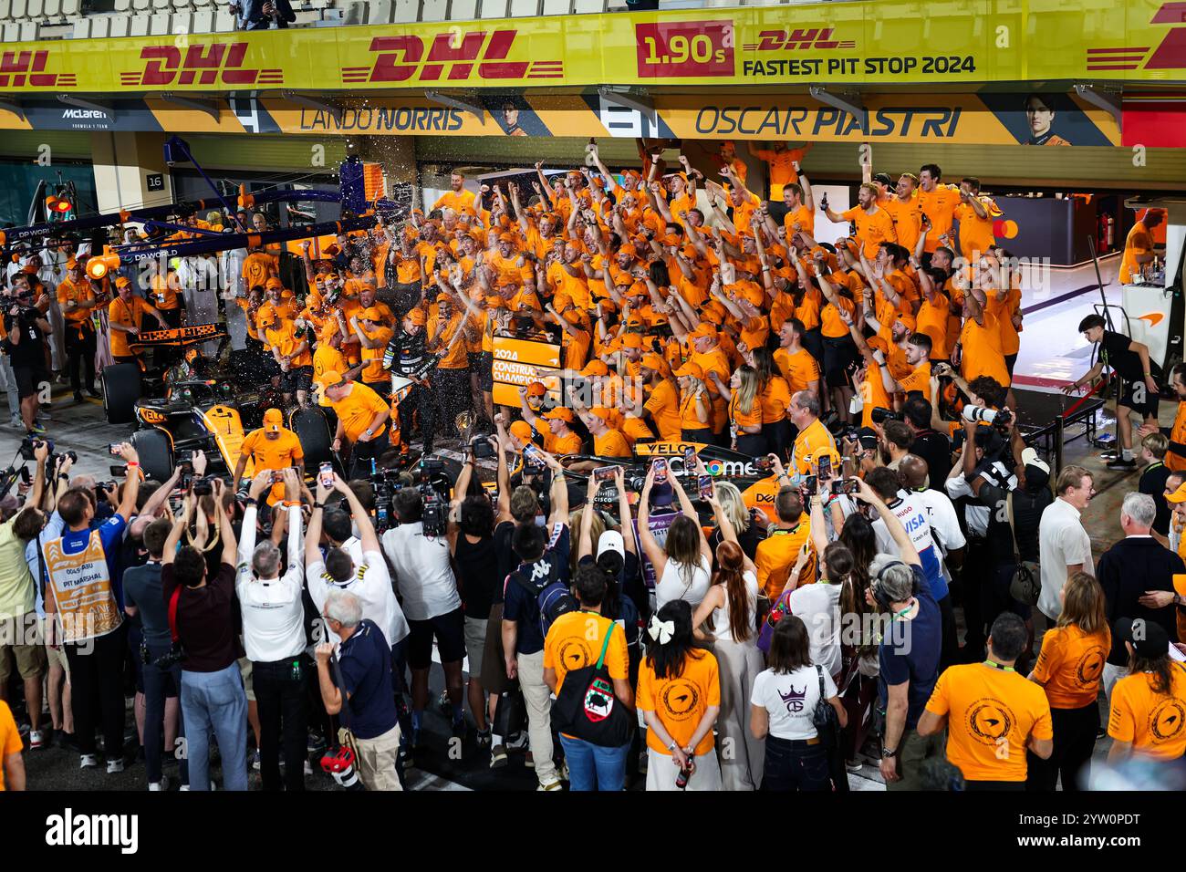 The McLaren F1 Team celebration the win of the constructorsâ ...