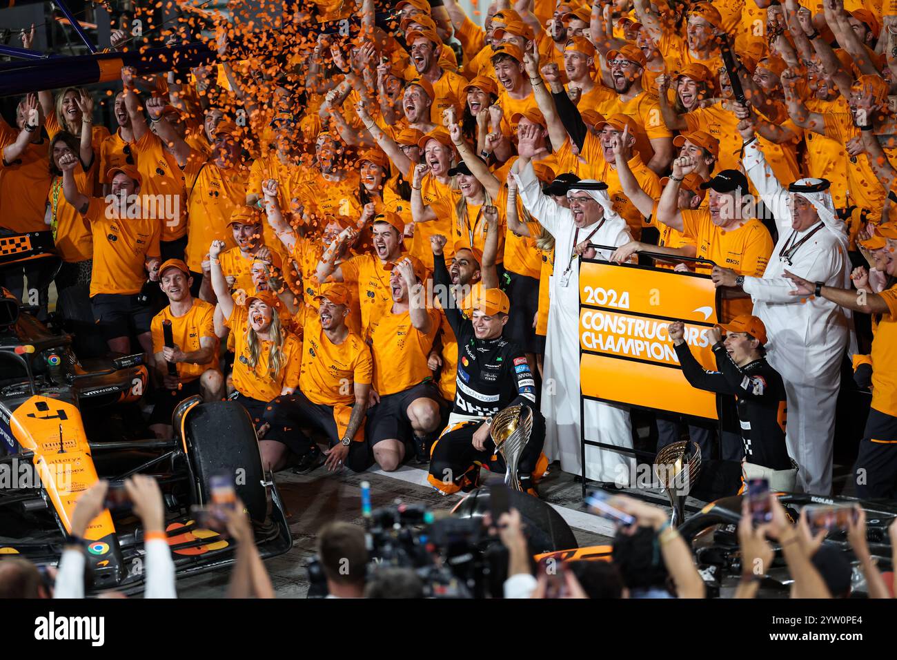 The McLaren F1 Team celebration the win of the constructorsâ ...