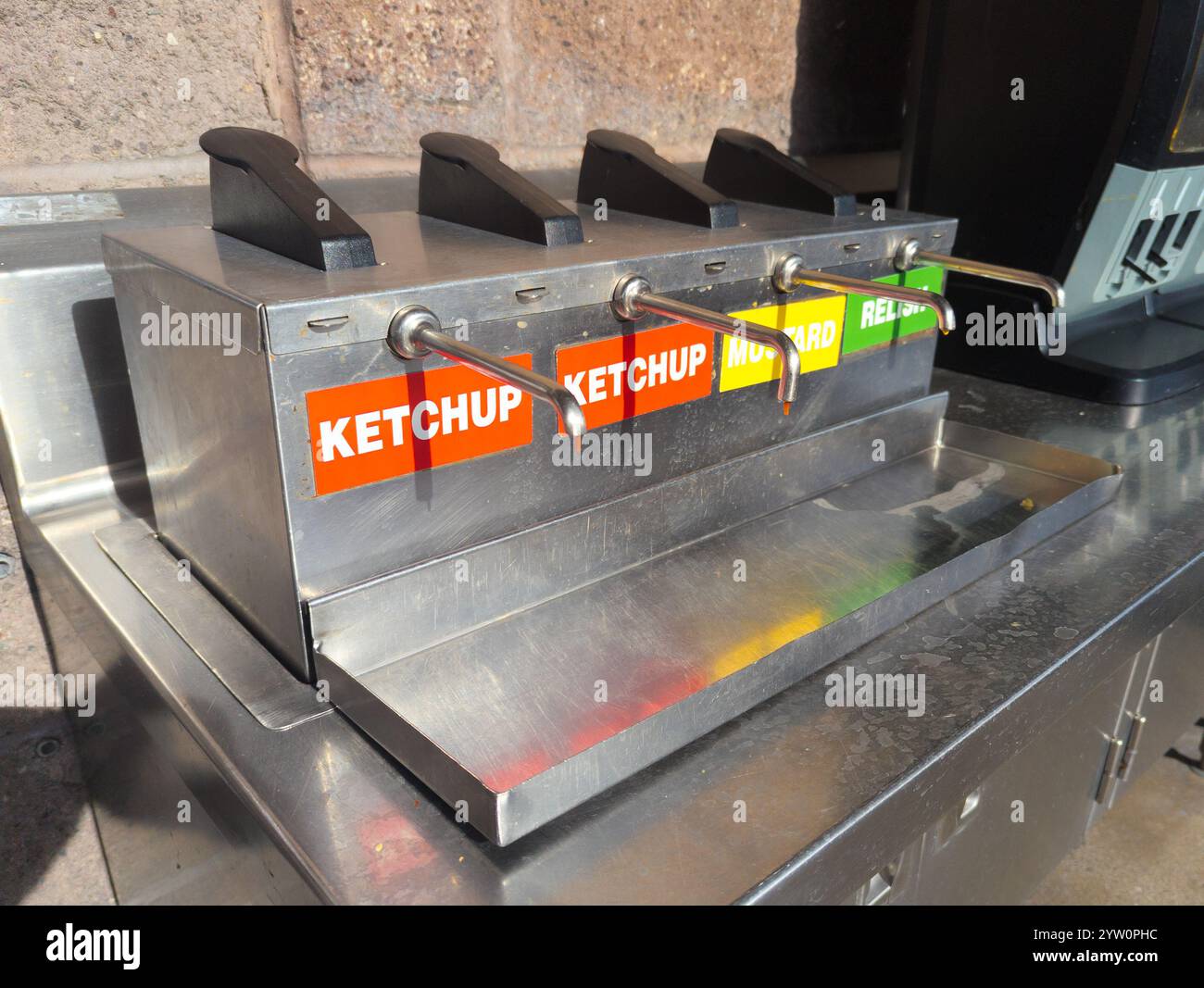 Los Angeles, CA - December 8 2024: Condiment dispenser at Costco ...