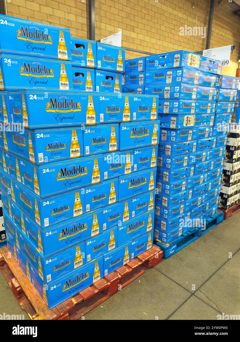 Los Angeles, CA - December 8 2024: Modelo beer on display at Costco ...