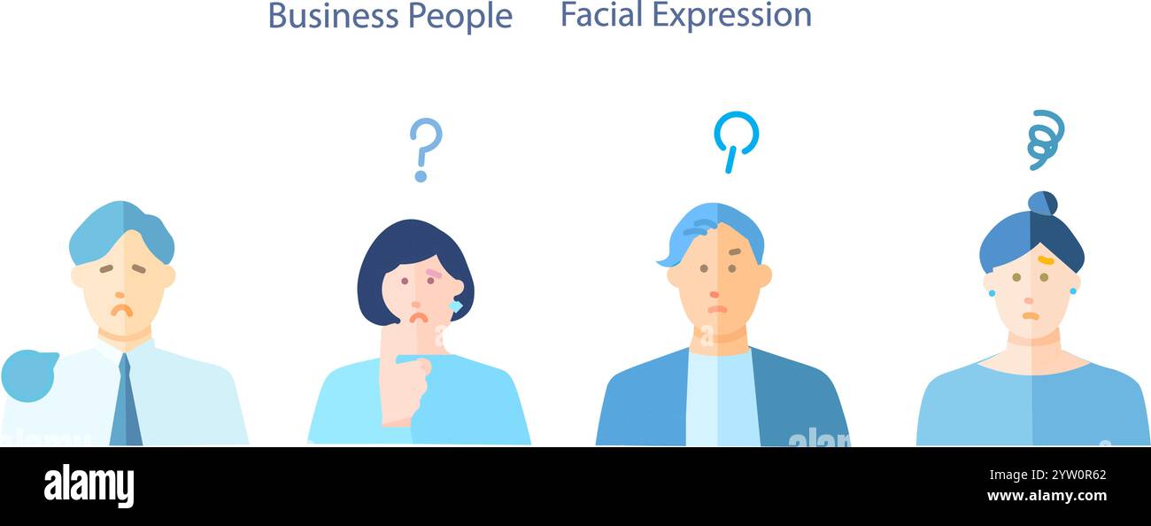 Business person male and female - Negative face icon - Simple Vector ...