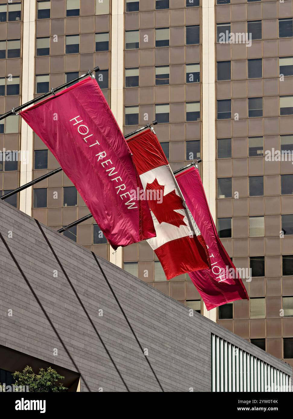 Toronto Canada / Canadian National Flag and Holt Renfrew Store Flags in ...