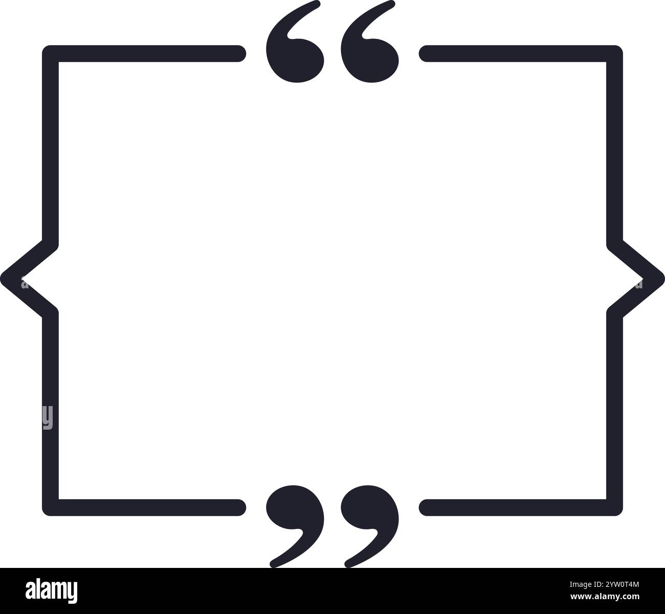 Rectangular speech bubble with quotation marks is waiting to be filled ...