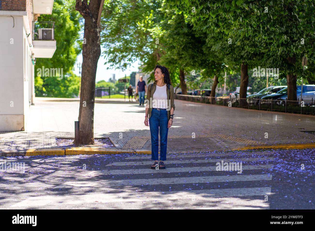 Beautiful woman crossing on crosswalk hi-res stock photography and ...