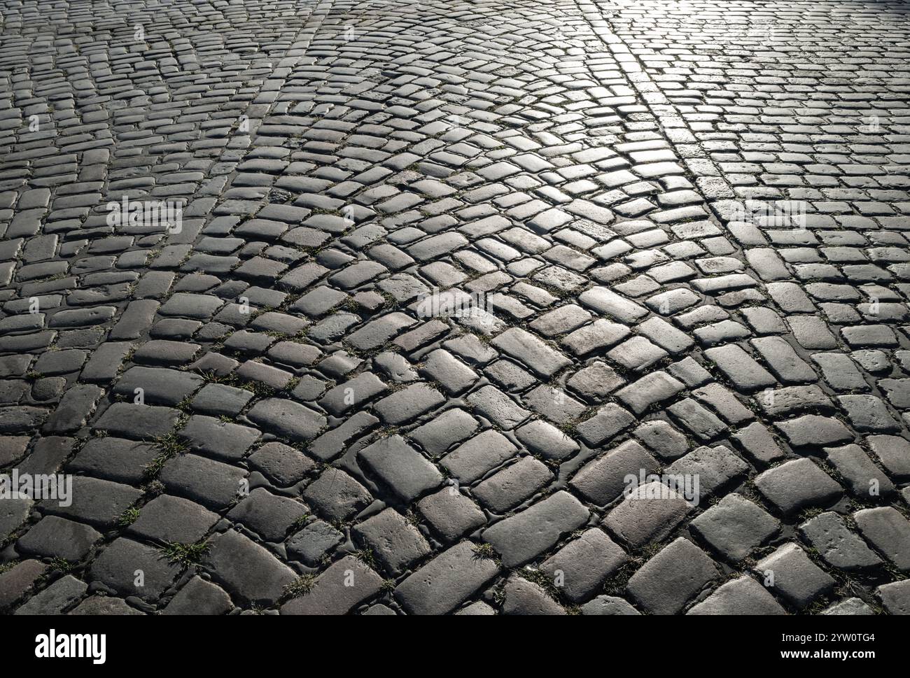 Stone road texture. Stone walk background. Granite cobblestoned ...