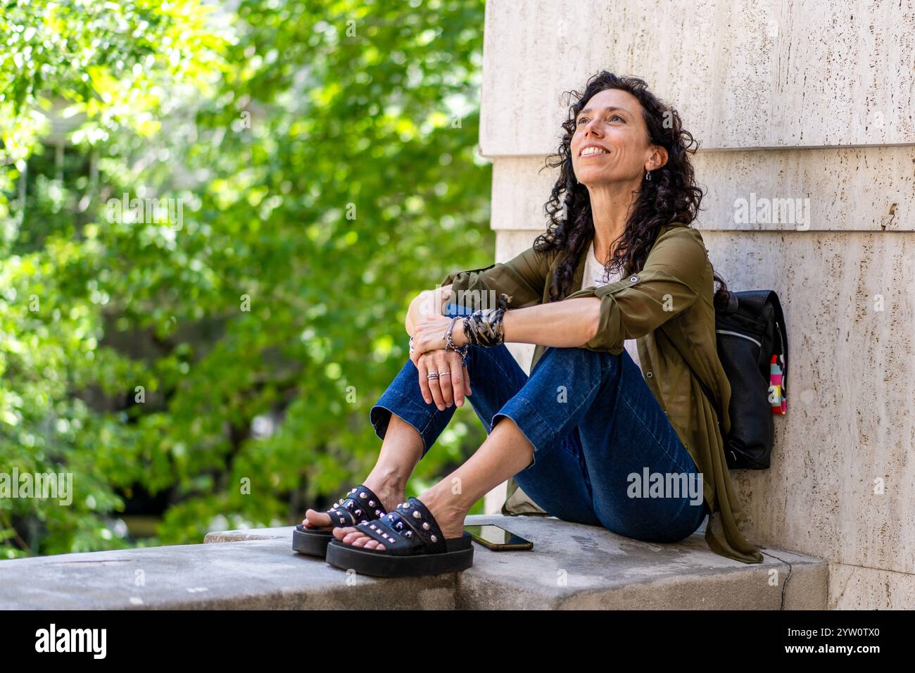 Relaxed woman enjoying nature hi-res stock photography and images - Alamy