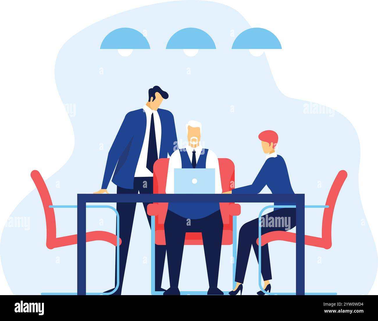 Businesspeople collaborating Stock Vector Images - Alamy