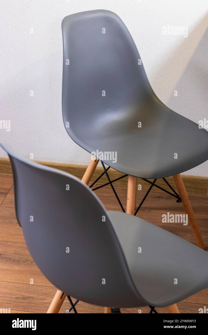 Ergonomic, modern, stylish chairs at the modern apartment Stock Photo ...