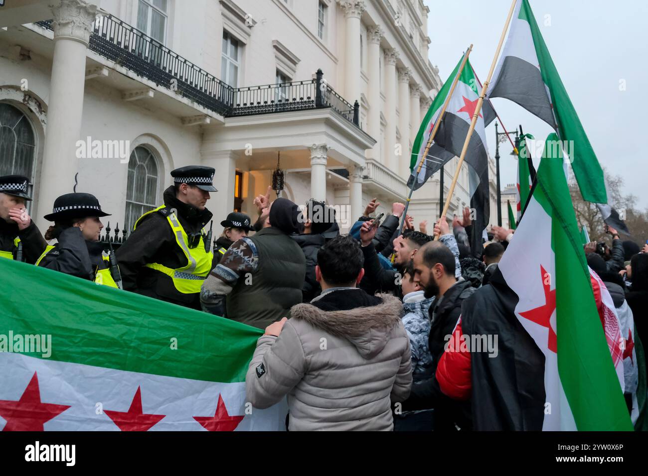 London, UK. 8th December, 2024. British-Syrians gathered to celebrate ...