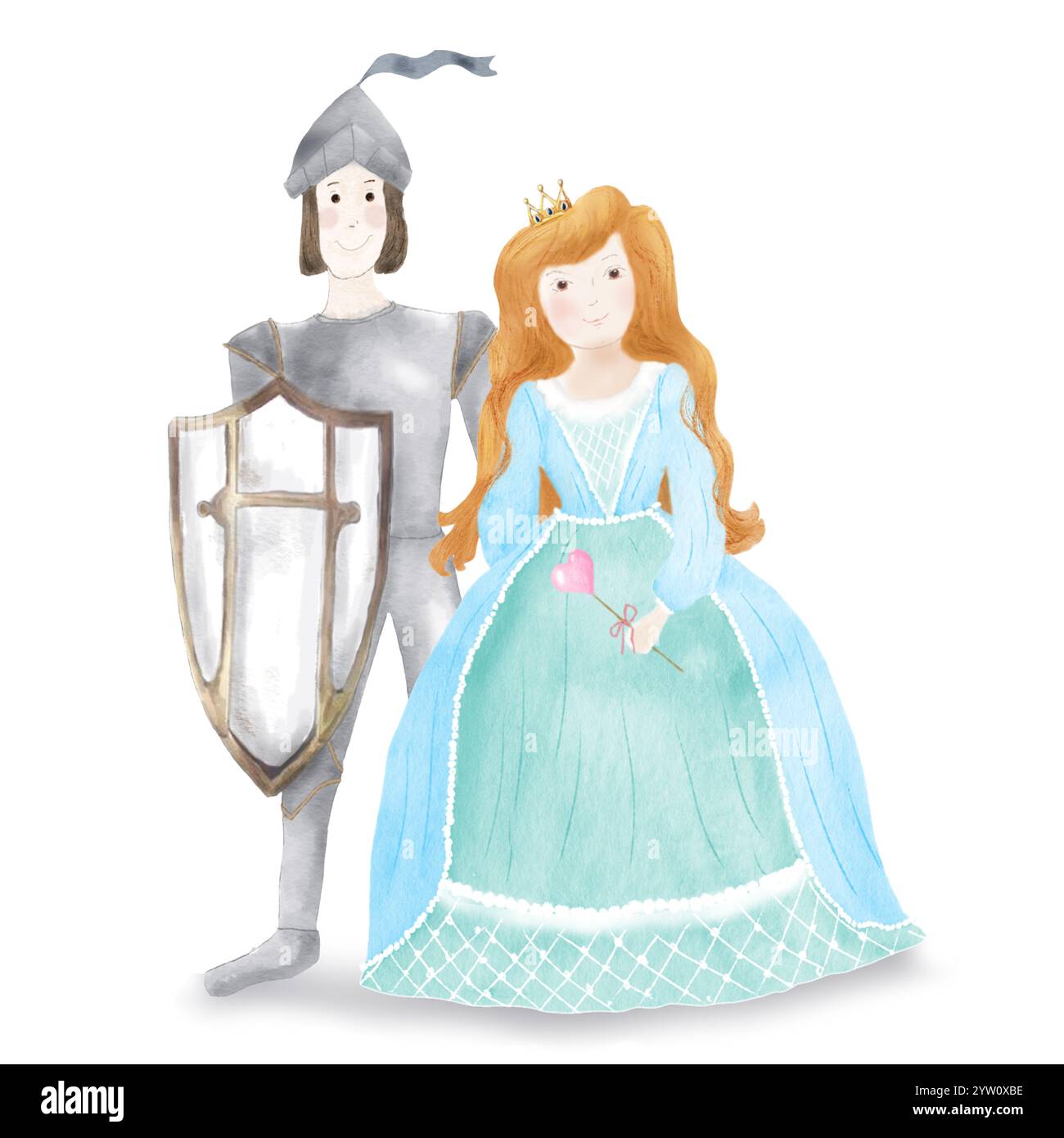 Fairy-tale prince in armor and princess in a beautiful dress ...