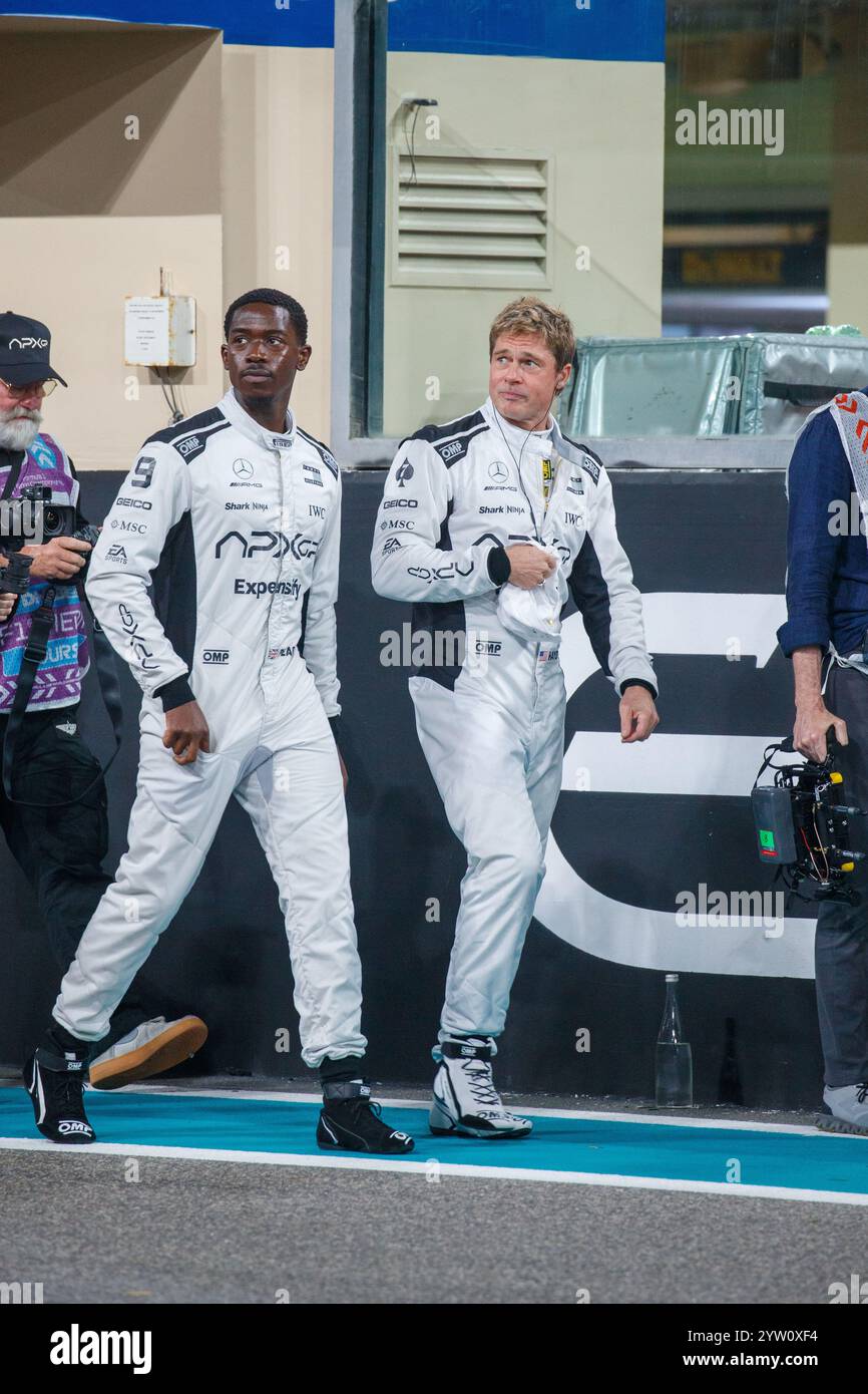 Yas Marina, Abu Dhabi. 08th Dec, 2024. Brad Pitt (USA) and Damson Idris ...