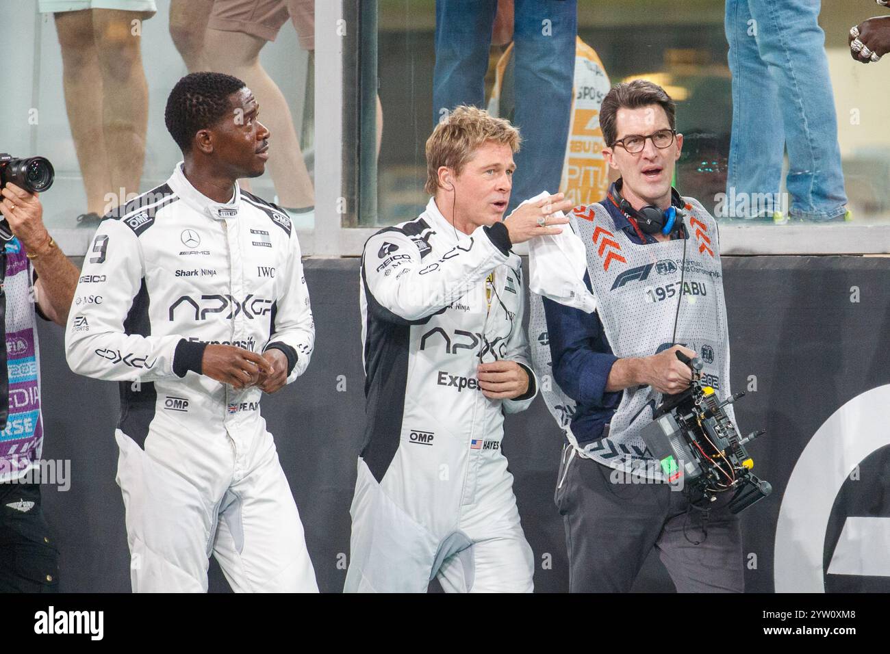 Yas Marina, Abu Dhabi. 08th Dec, 2024. Brad Pitt (USA) and Damson Idris ...