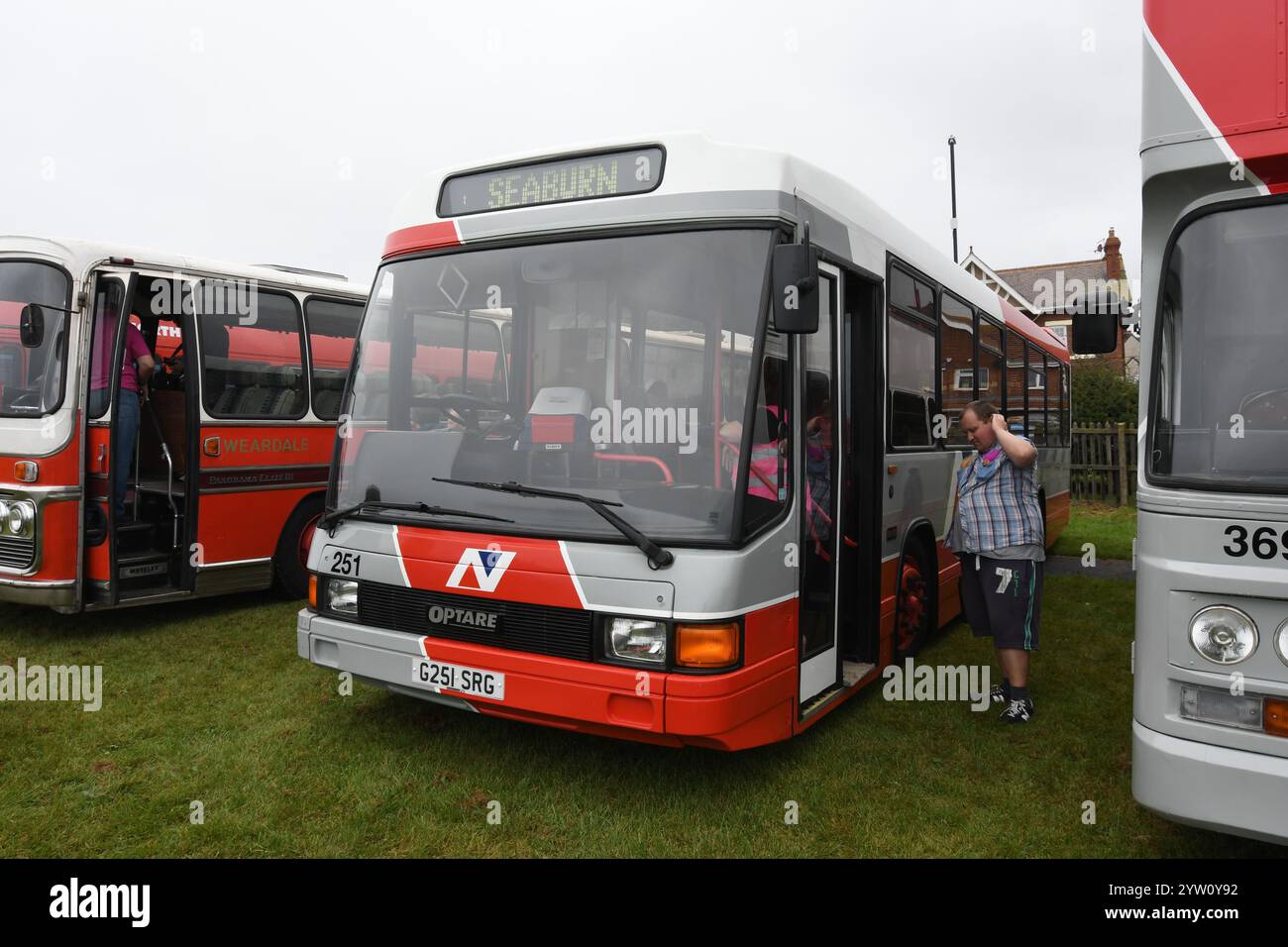 Preserved Optare Delta single decker bus in the red, grey and white ...