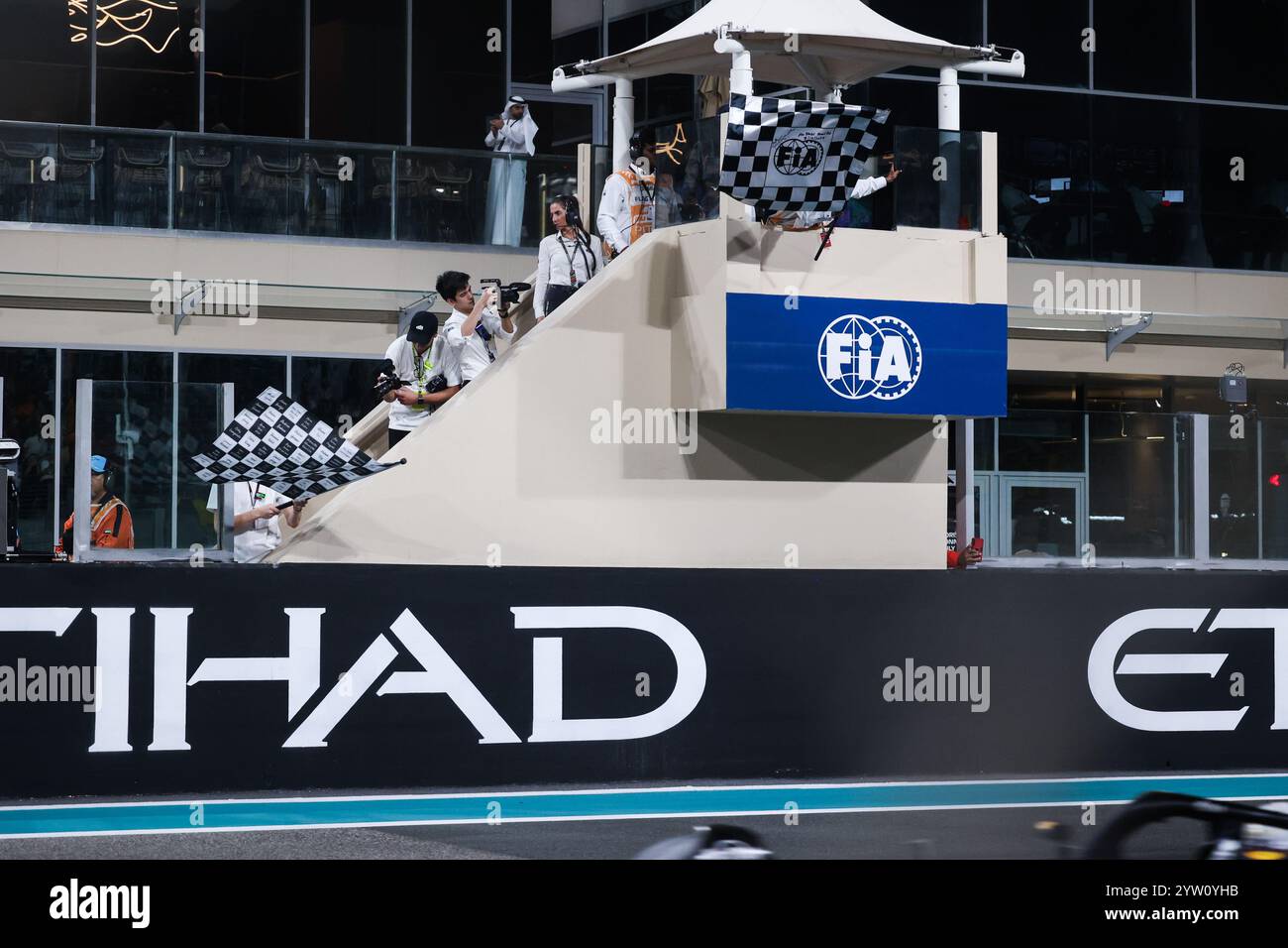 chequered flag, drapeau a damier during the Formula 1 Etihad Airways ...