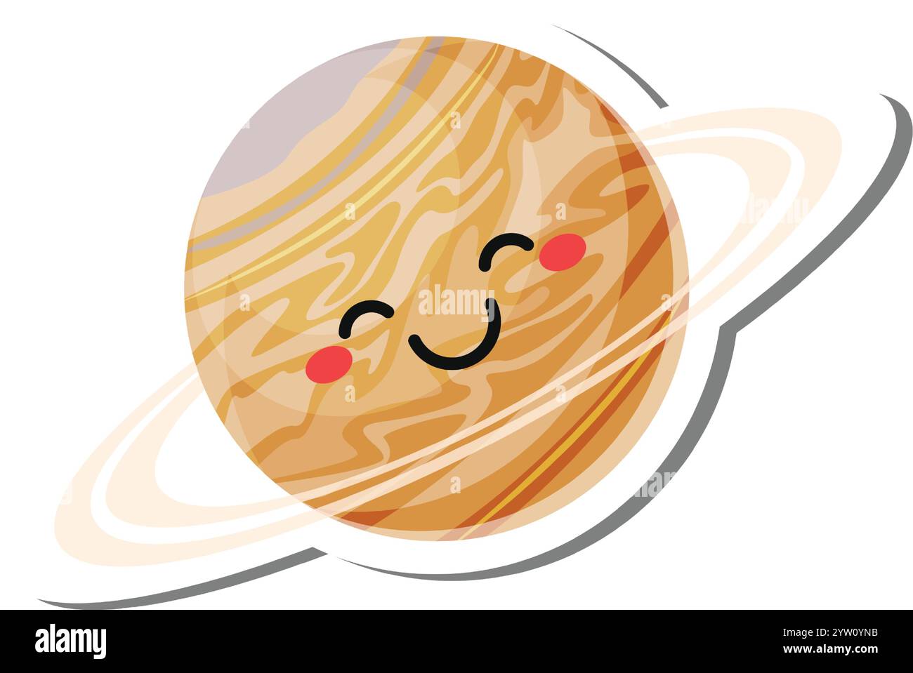 Jupiter, the largest planet in the solar system, smiling with pink ...