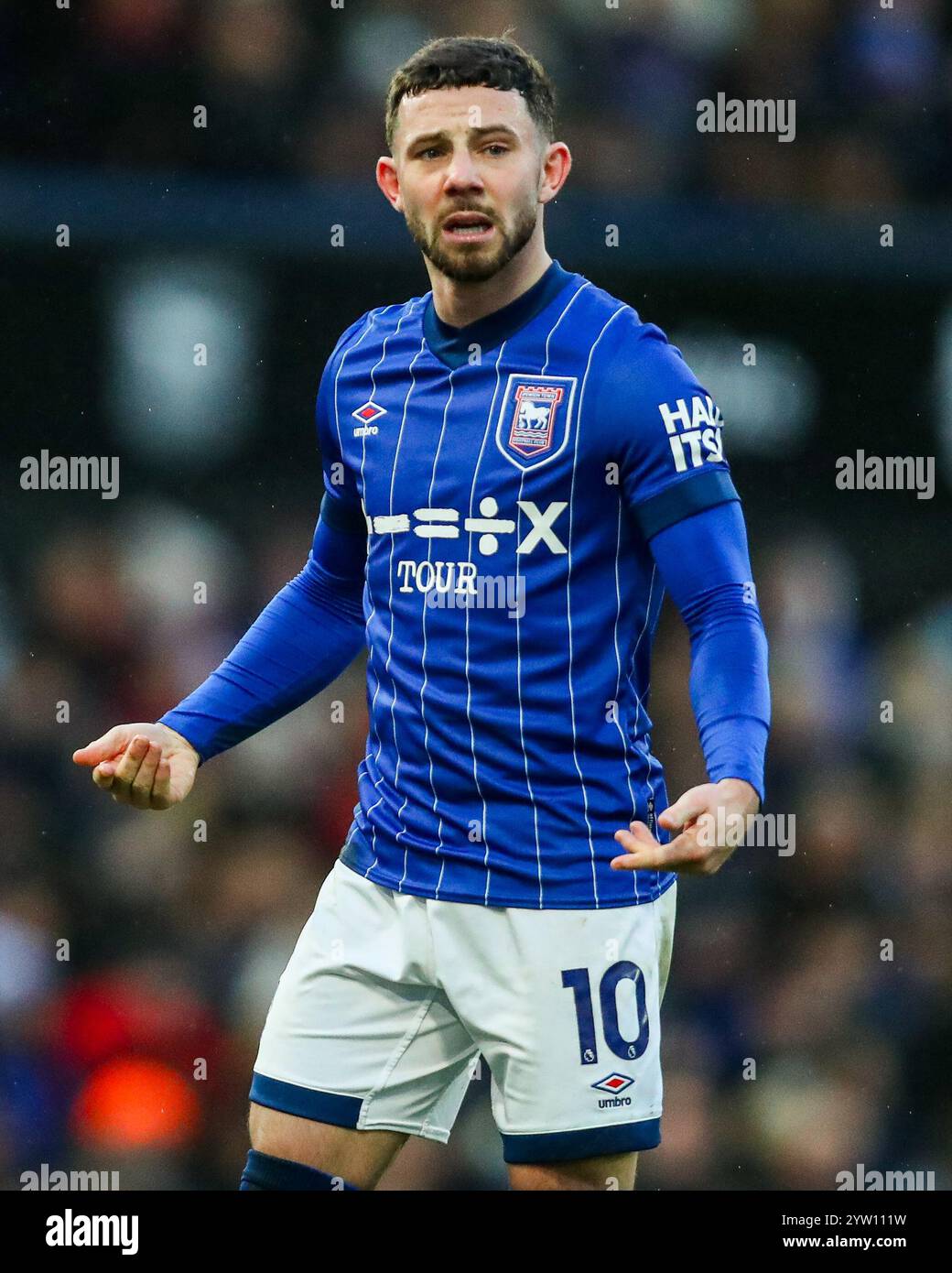 Conor Chaplin of Ipswich Town reacts during the Premier League match ...