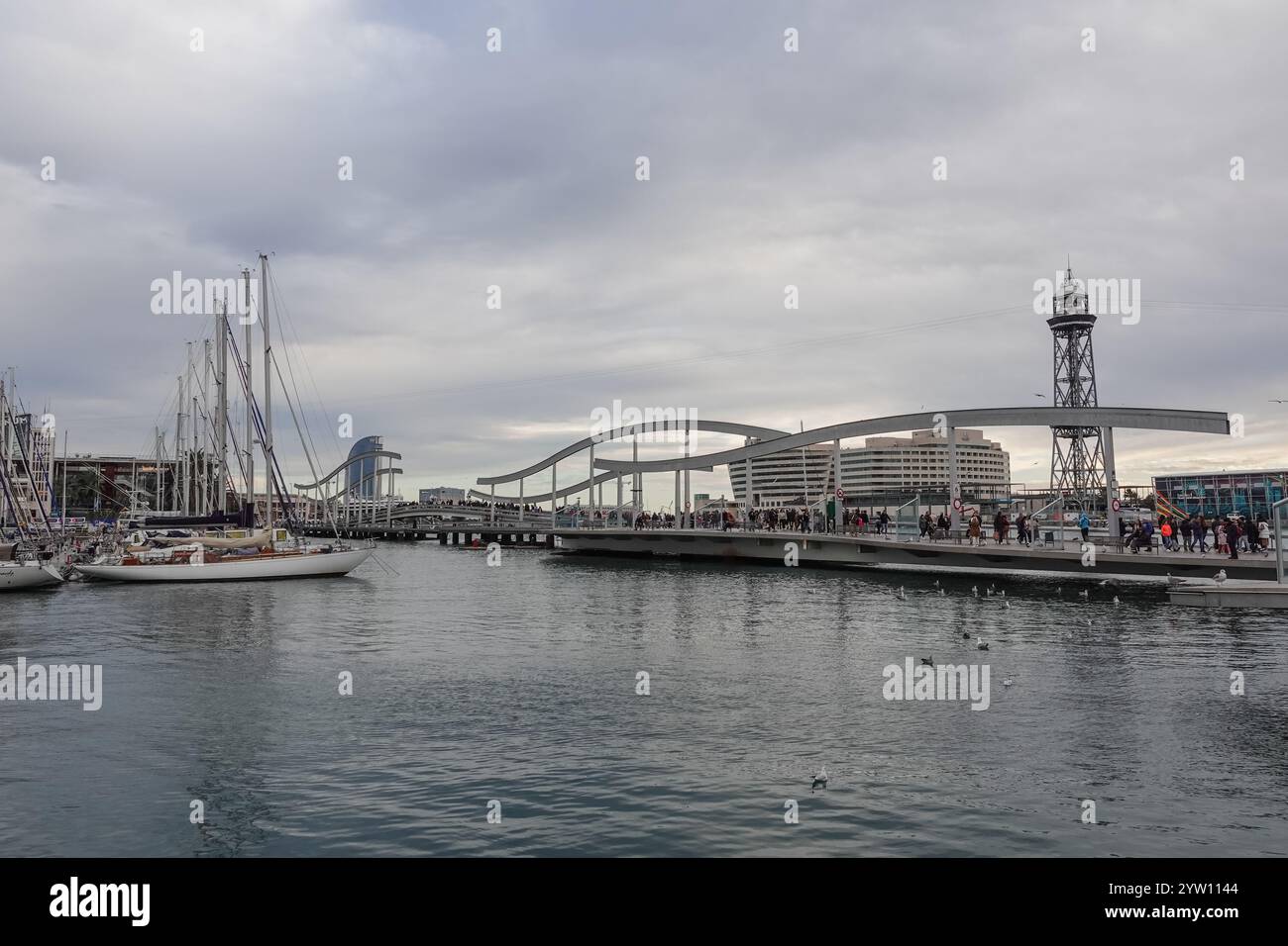 Rambla De Mar is a walkway on the Barcelona waterfront and designed by ...