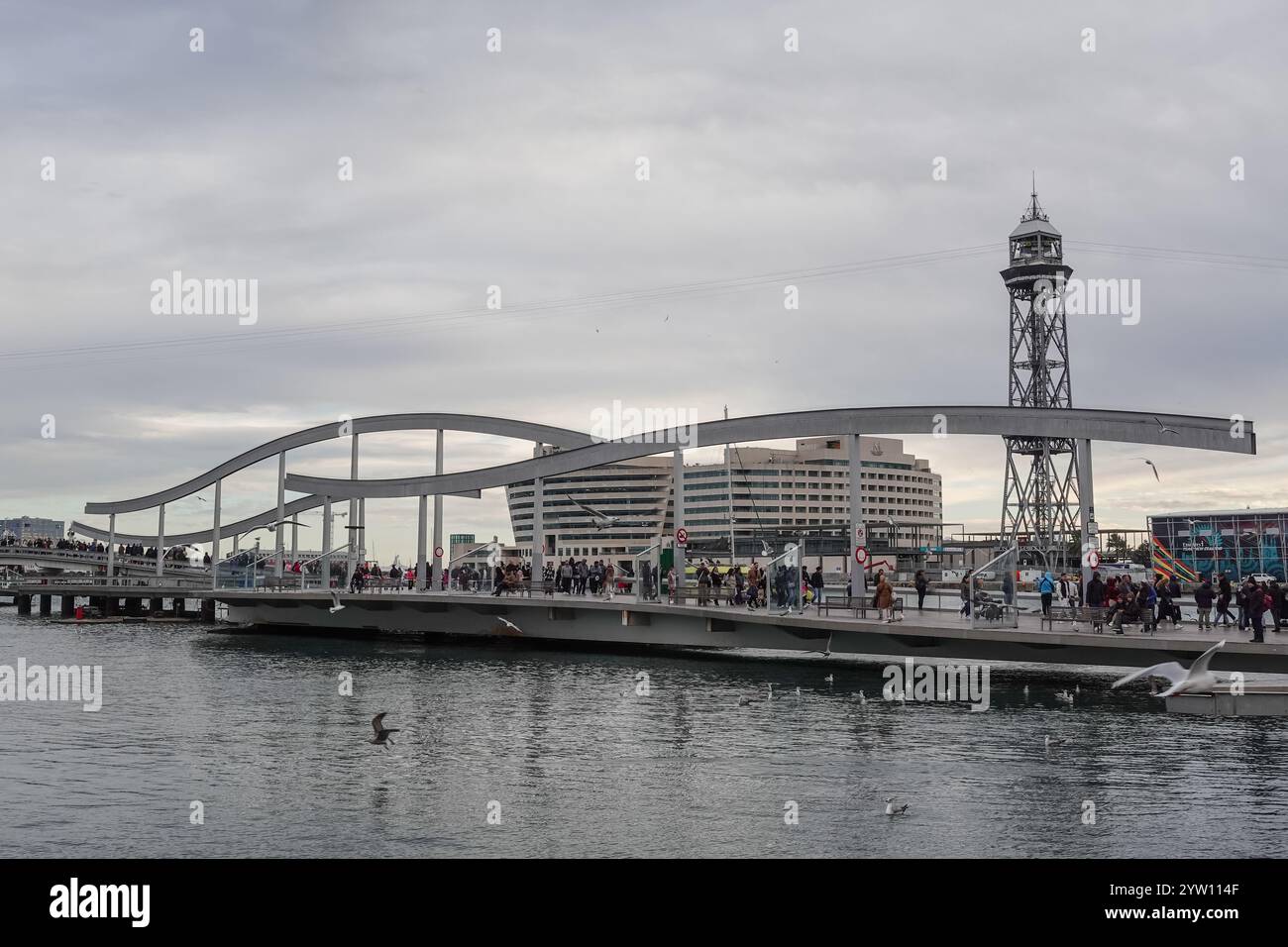 Rambla De Mar is a walkway on the Barcelona waterfront and designed by ...