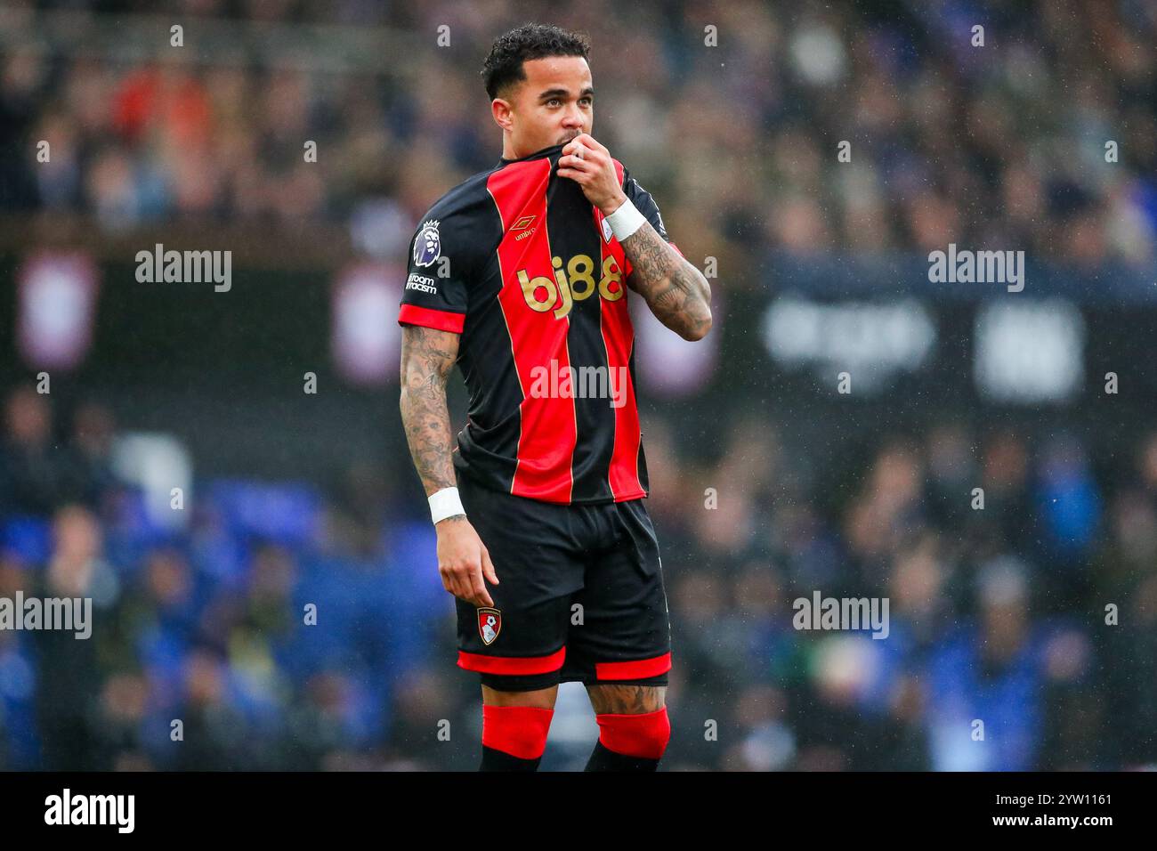 Justin Kluivert of AFC Bournemouth reacts during the Premier League ...