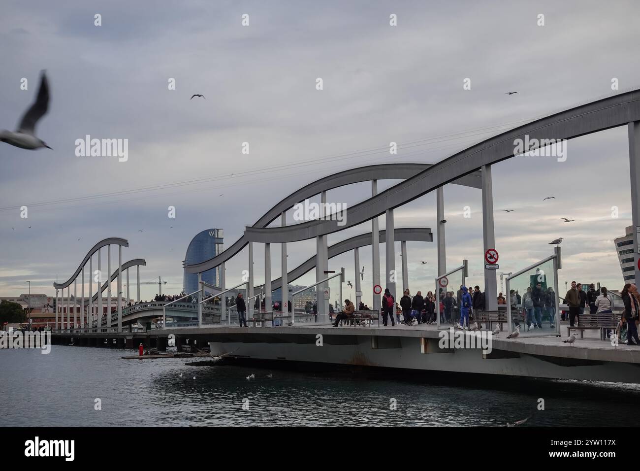 Rambla De Mar is a walkway on the Barcelona waterfront and designed by ...