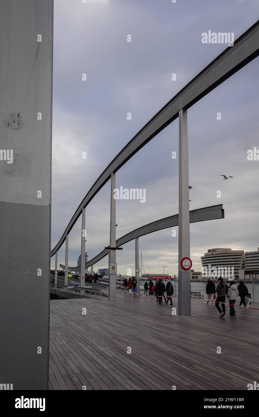 Rambla De Mar is a walkway on the Barcelona waterfront and designed by ...