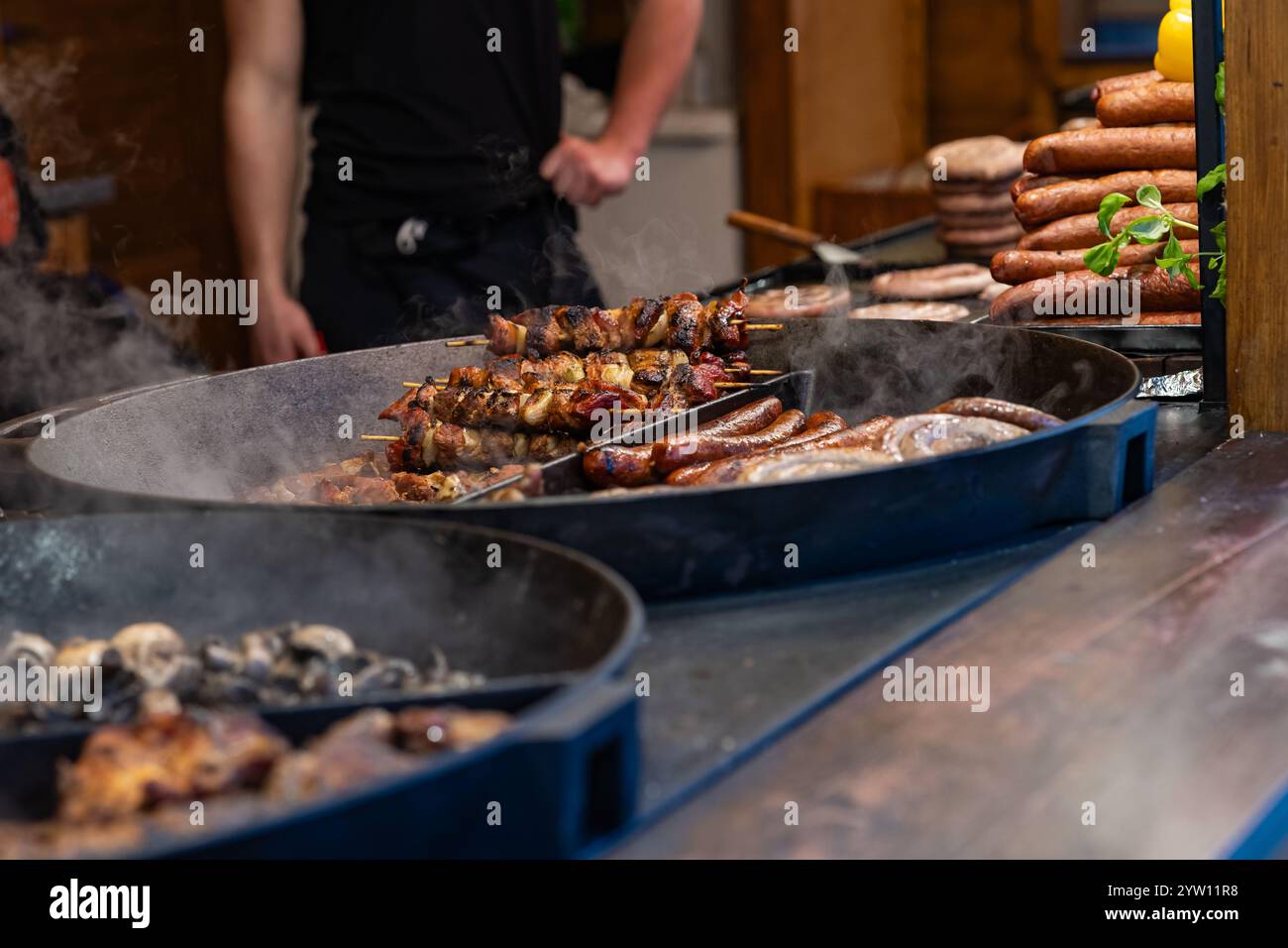 Large mushrooms grilled on grill hi-res stock photography and images ...
