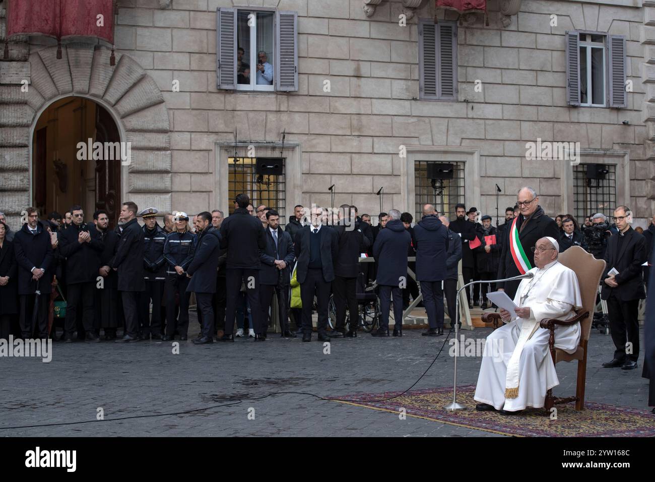 Vatican City, Vatican, 8 december 2024. Pope Francis pays the ...