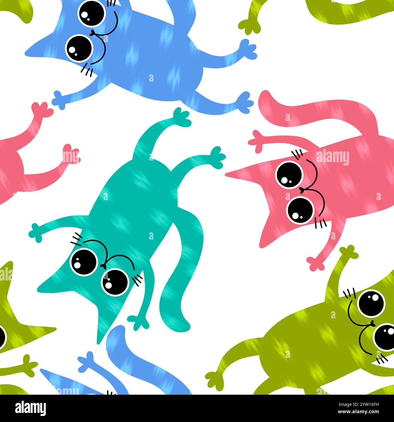 Birthday party animals seamless cats pattern for wrapping paper and ...