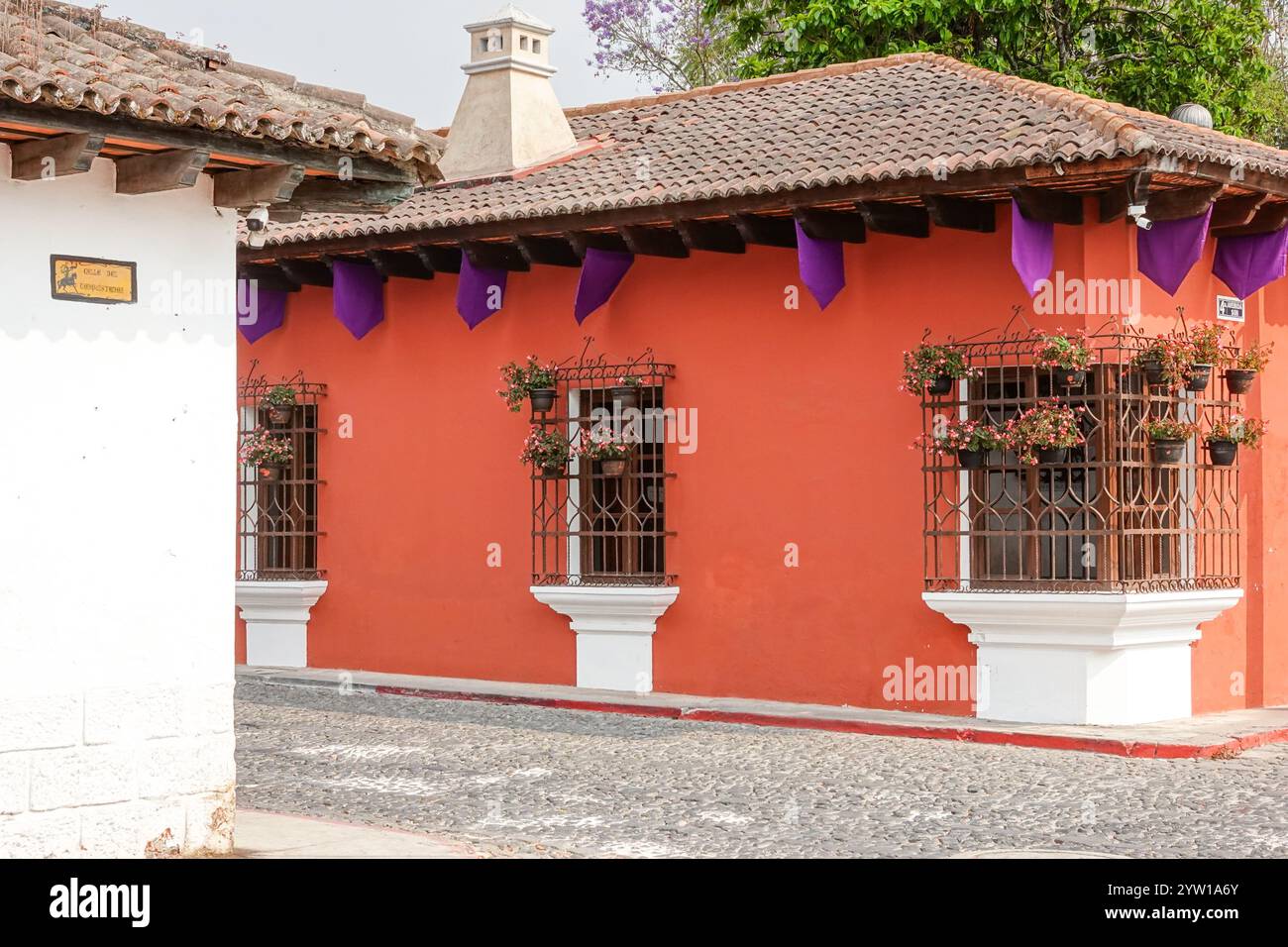 Exterior view of the Porta Hotel Antigua, a luxury Spanish Colonial ...