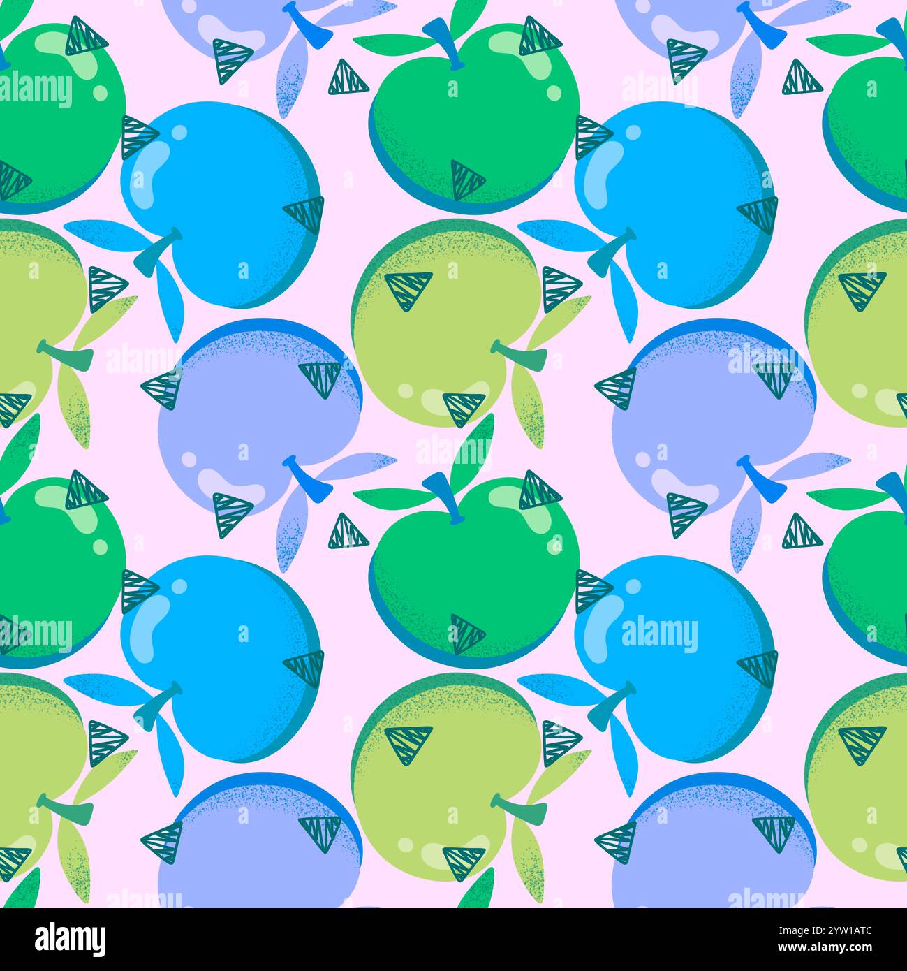 Summer fruit seamless apples pattern for wrapping paper and fabrics and ...
