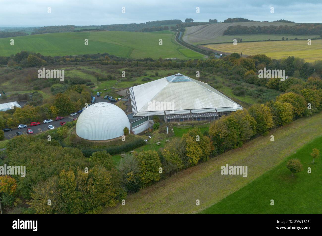 Aerial view of the Winchester Science Centre & Planetarium, Winchester ...
