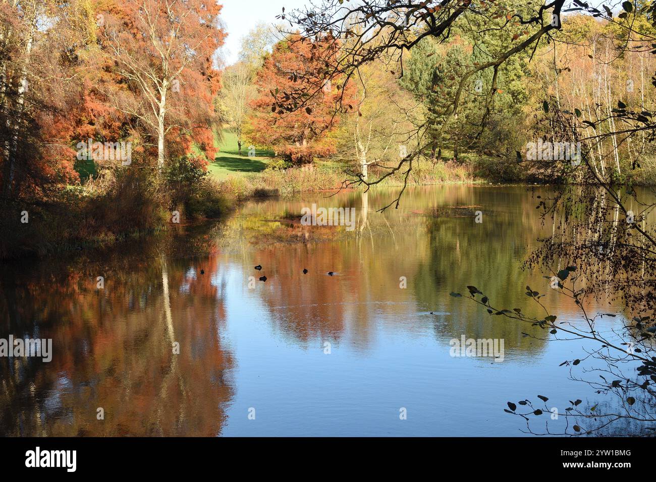 Autumn colours and reflections at Kenwood House, London, England, UK ...