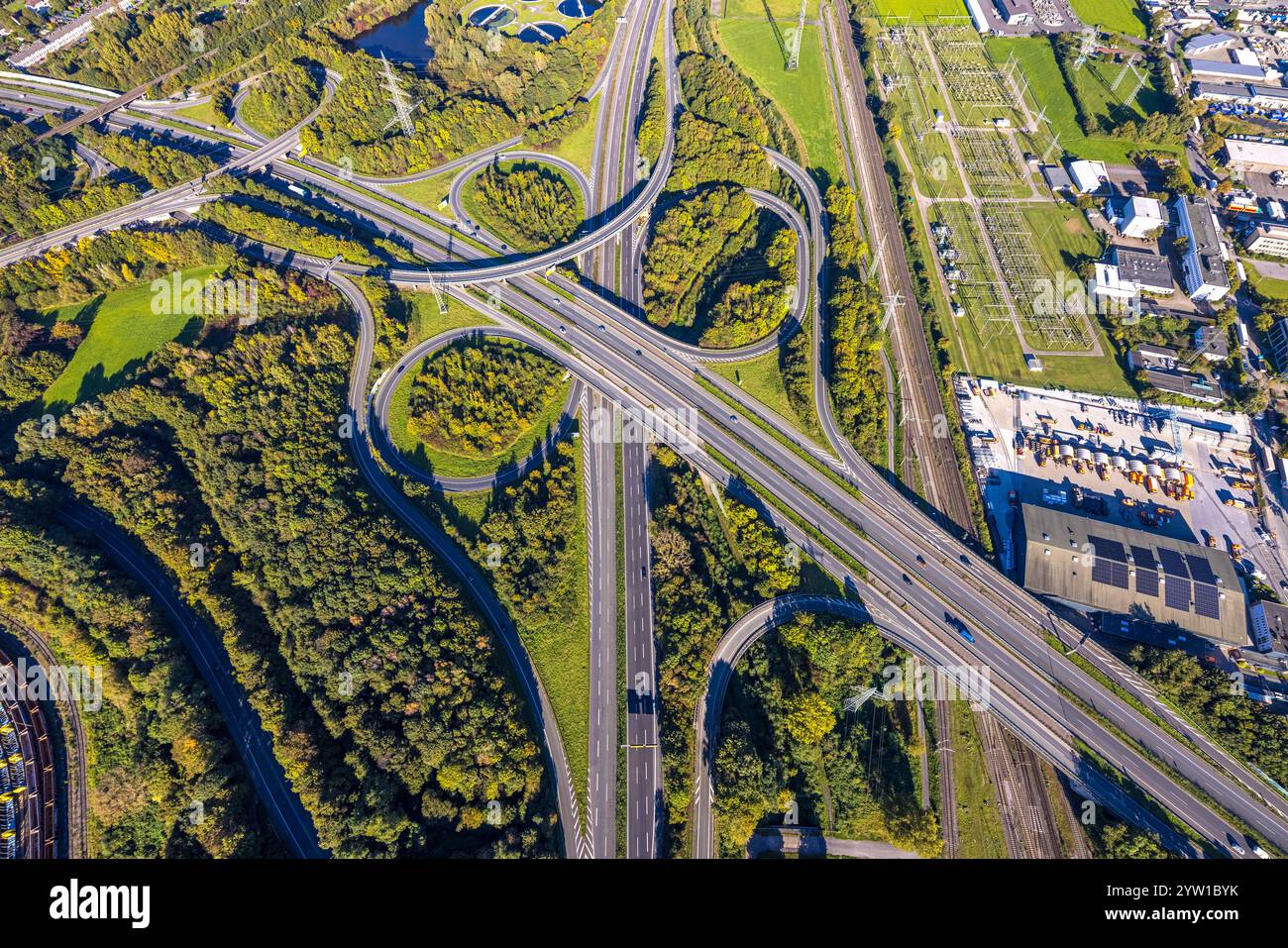 Aerial view, intersection of federal highway B236 and Brackeler Straße ...