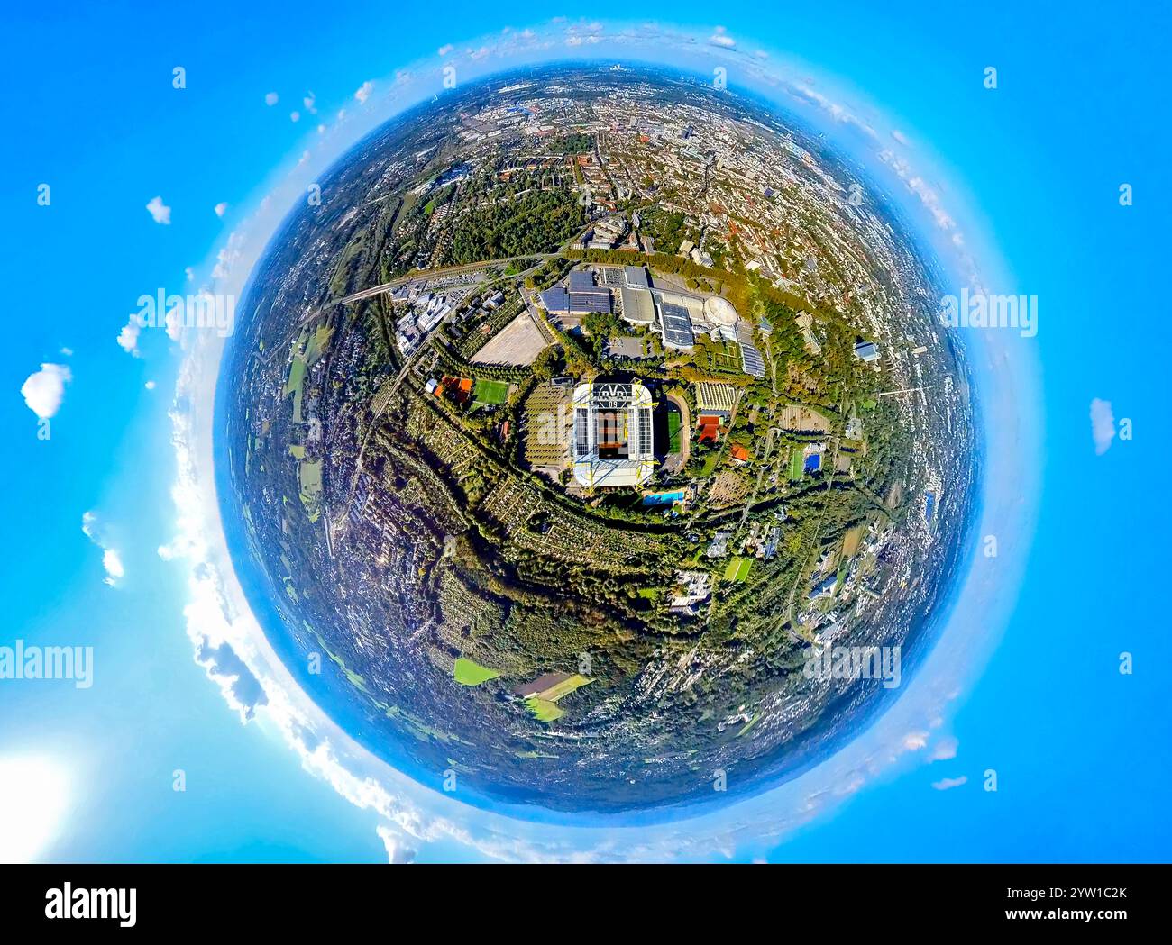 Aerial view, Signal Iduna Park soccer stadium of BVB 09 Borussia ...
