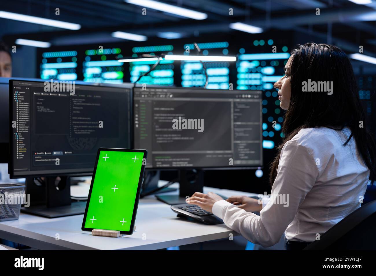 Worker checking operation systems hi-res stock photography and images - Alamy