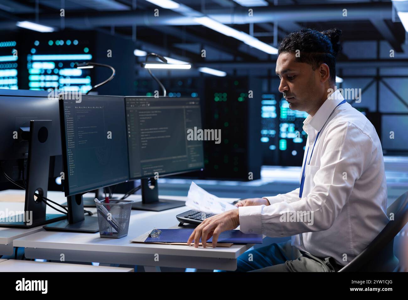 Data center IT expert developing strategies and procedures to ensure ...