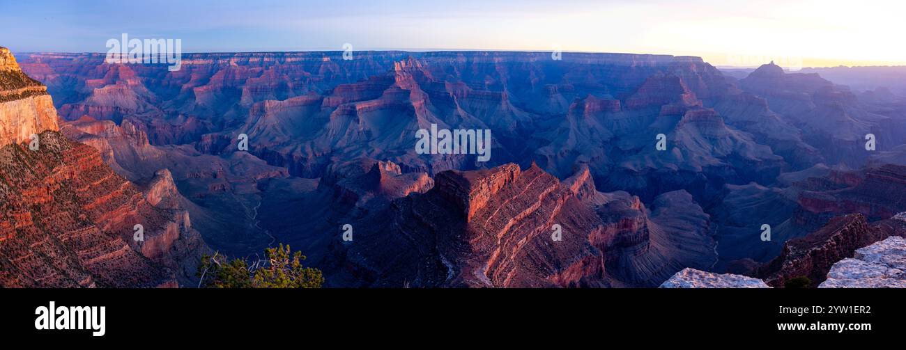 Sunrise over the Grand Canyon from Shoshone Point; Grand Canyon National Park, Tusayan, Arizona ...