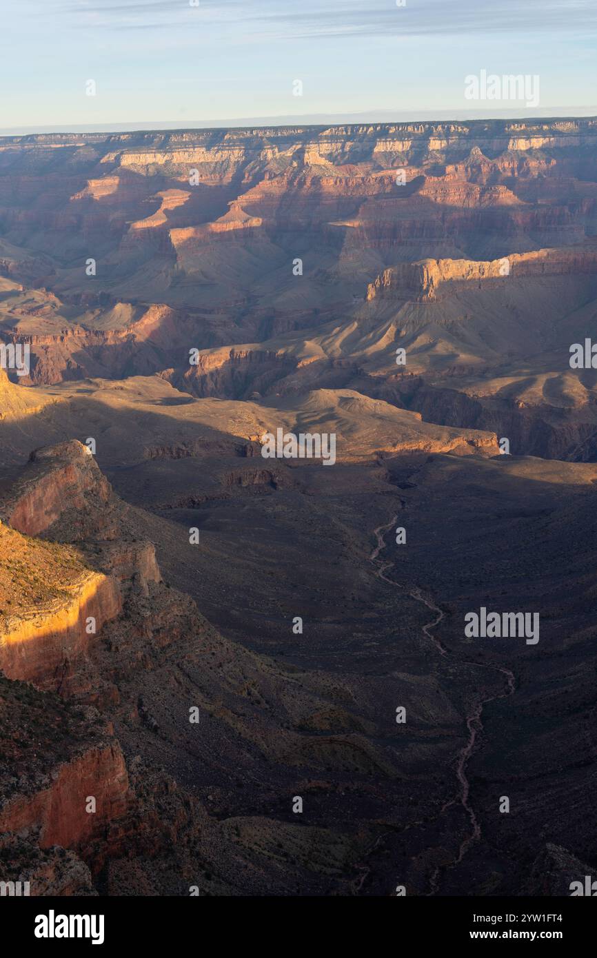 Sunrise over the Grand Canyon from Shoshone Point; Grand Canyon National Park, Tusayan, Arizona ...