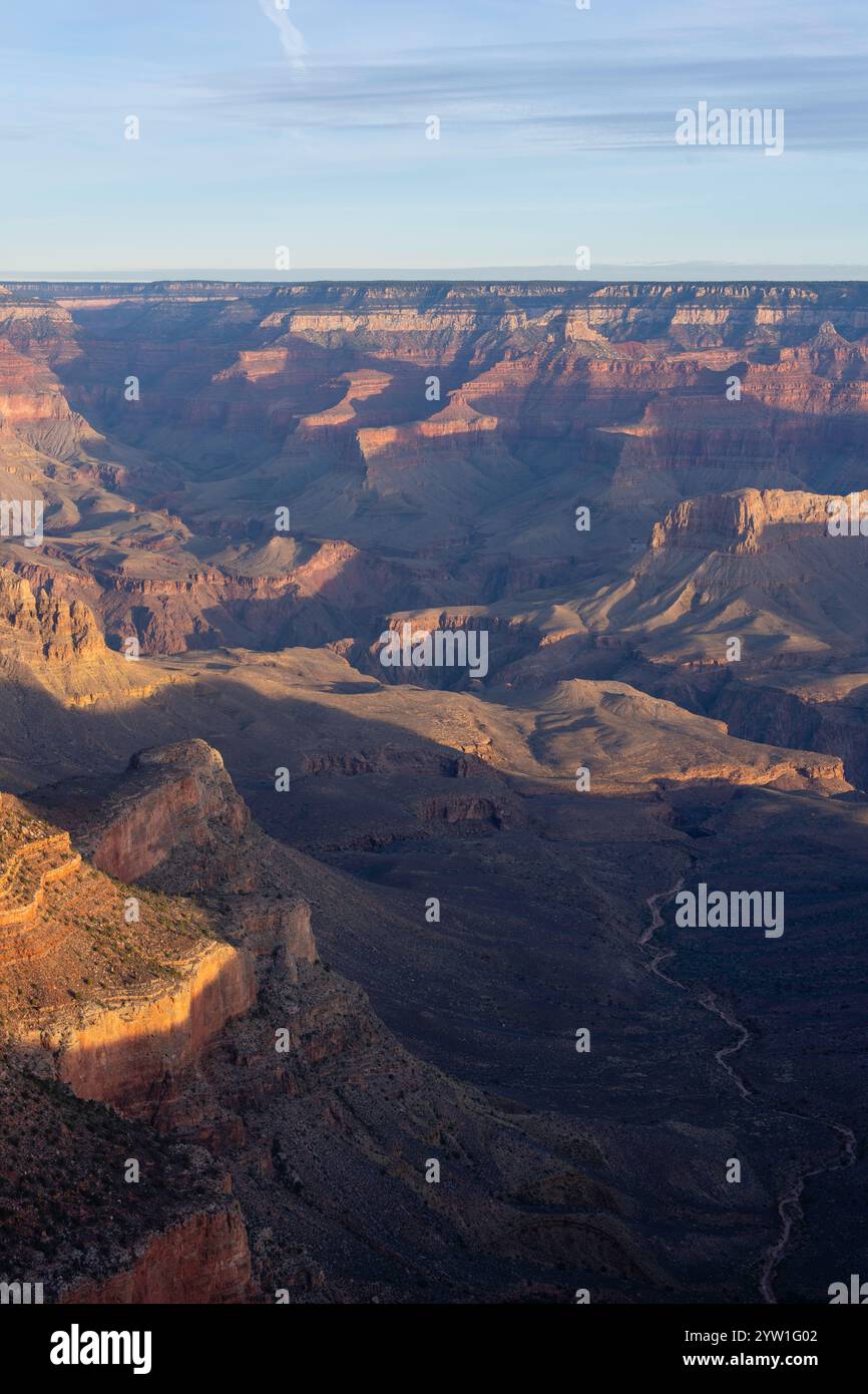 Sunrise over the Grand Canyon from Shoshone Point; Grand Canyon National Park, Tusayan, Arizona ...