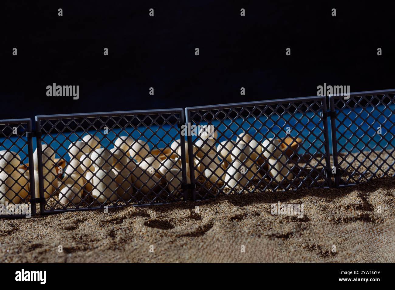 Migration and Hardship: Figures and Bowls Behind a Fence Stock Photo ...
