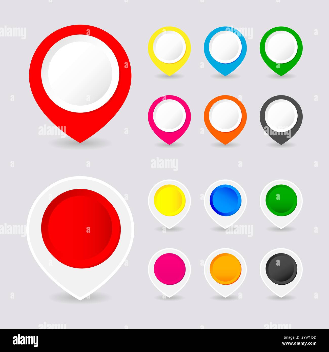 Location and navigation icons set. map pin icon. Flat design. Vector illustration Stock Vector ...