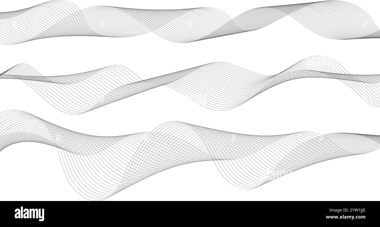 Abstract wave lines background, graphic thin curves design element ...